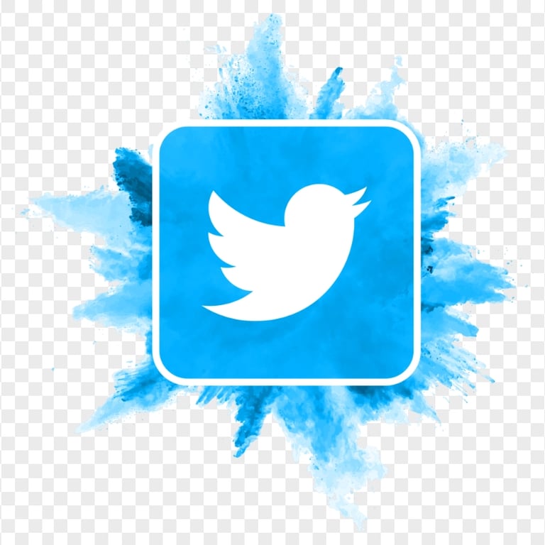 HD Beautiful Twitter Powder Watercolor Blue Icon PNG | Citypng