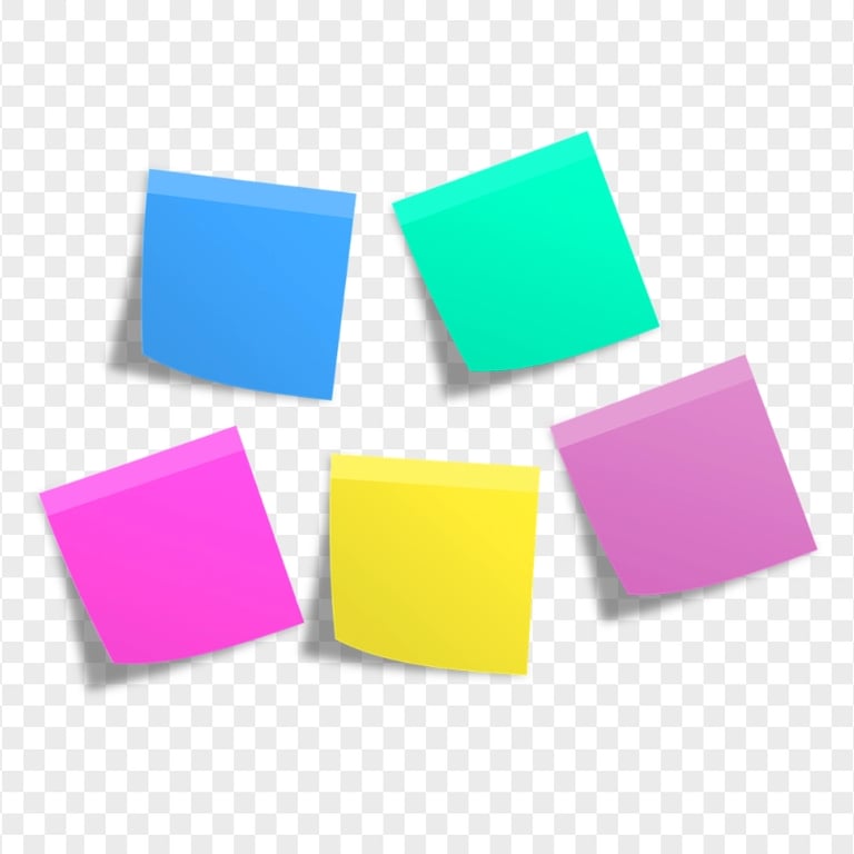 Fluorescent Colors Paper Sticky Notes PNG | Citypng