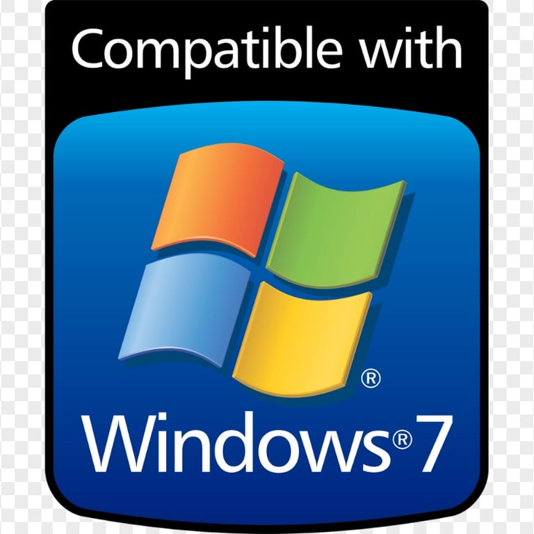 HD Compatible With Windows 7 Sticker Logo PNG | Citypng