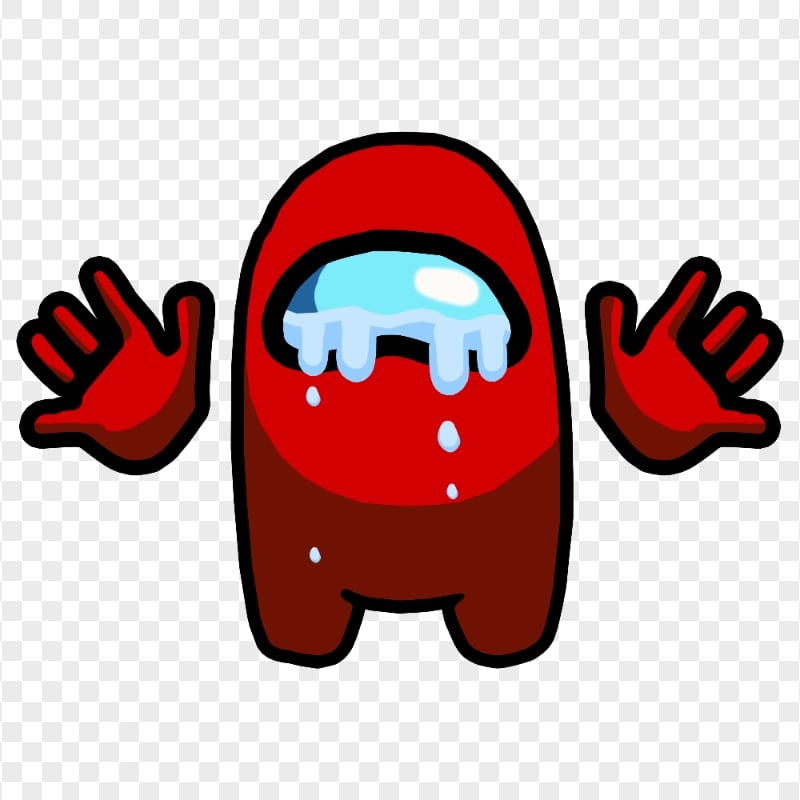 HD Red Among Us Crewmate Front View Cry PNG | Citypng
