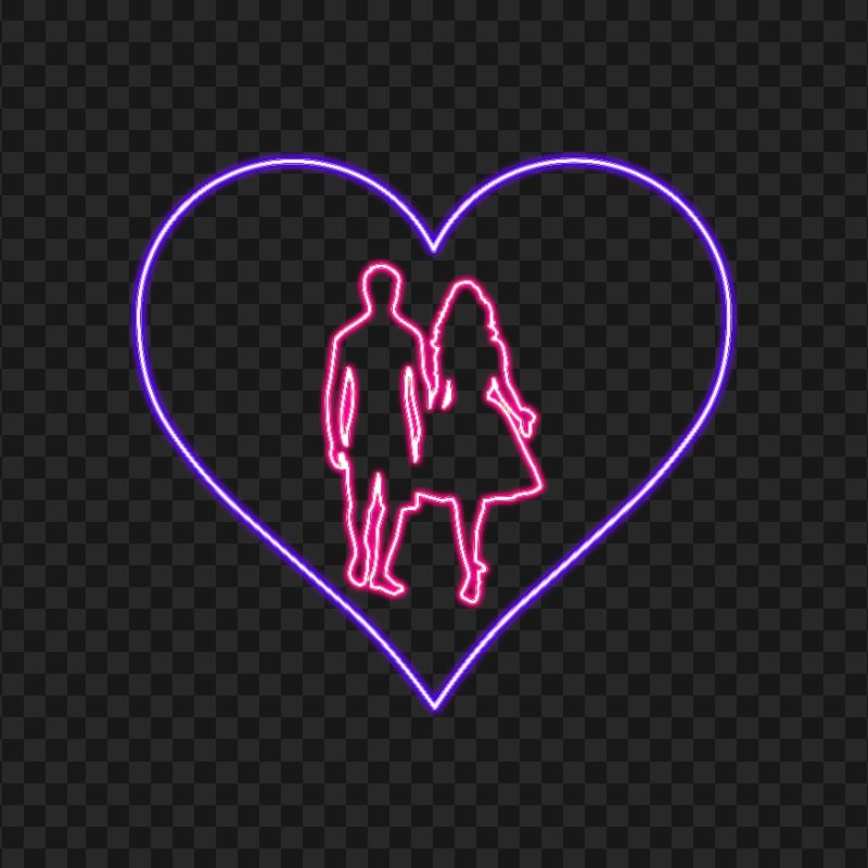 HD Neon Lovely Couple Transparent PNG | Citypng