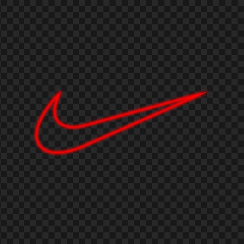 HD Red Outline Nike Tick Neon Logo PNG | Citypng
