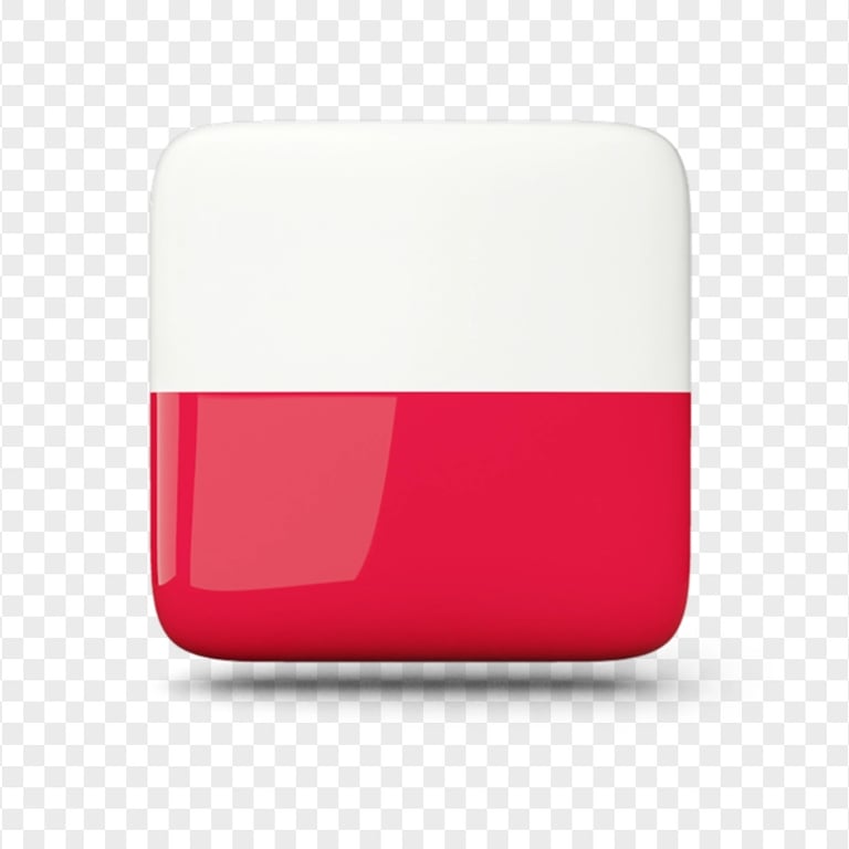 Square Glossy Poland POL Flag Icon PNG | Citypng