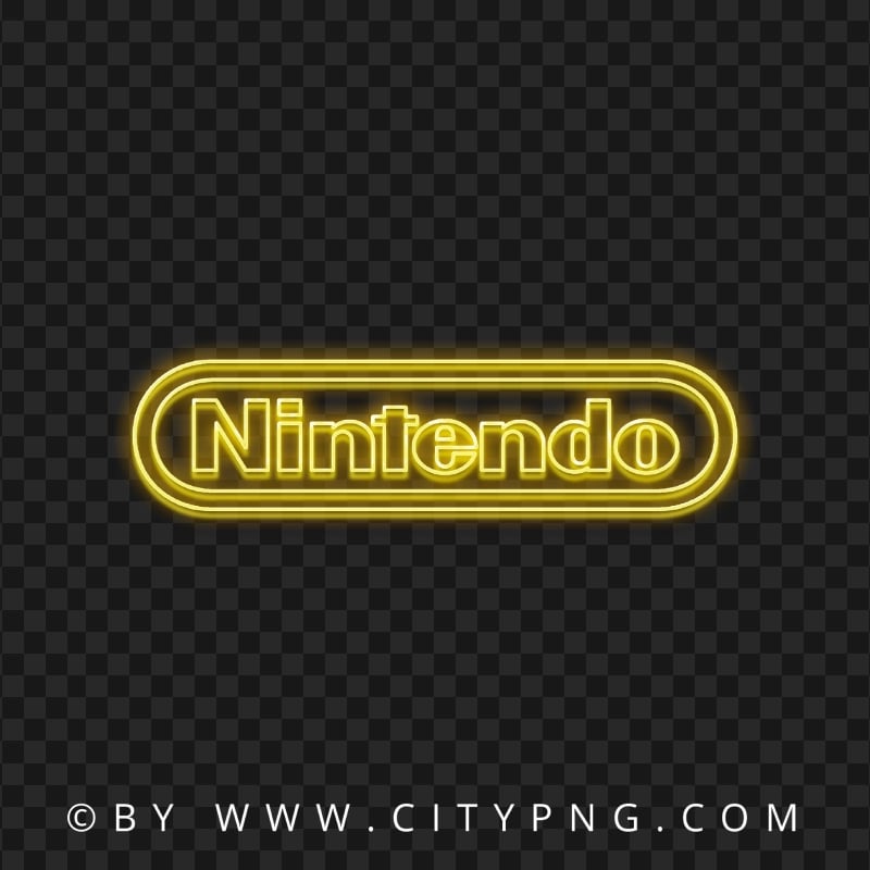 Nintendo Yellow Neon Logo Image PNG | Citypng