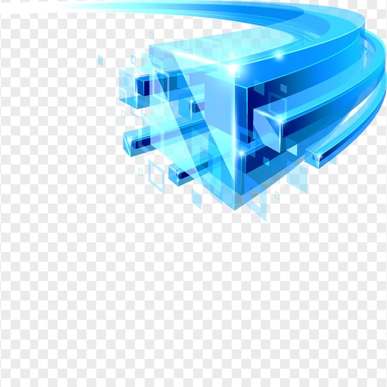 HD 3D Blue Technology Abstract PNG | Citypng