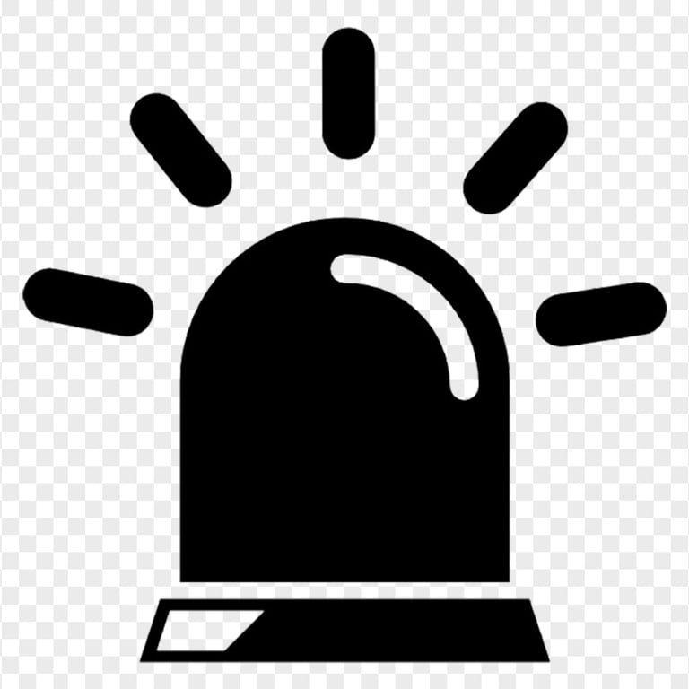 HD Black Alarm Siren Icon Symbol Transparent PNG | Citypng