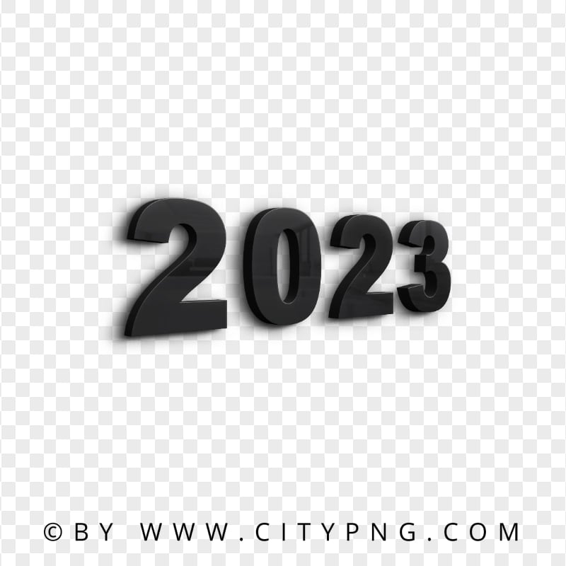 Black 2023 3D Text Lettering Side View HD PNG | Citypng