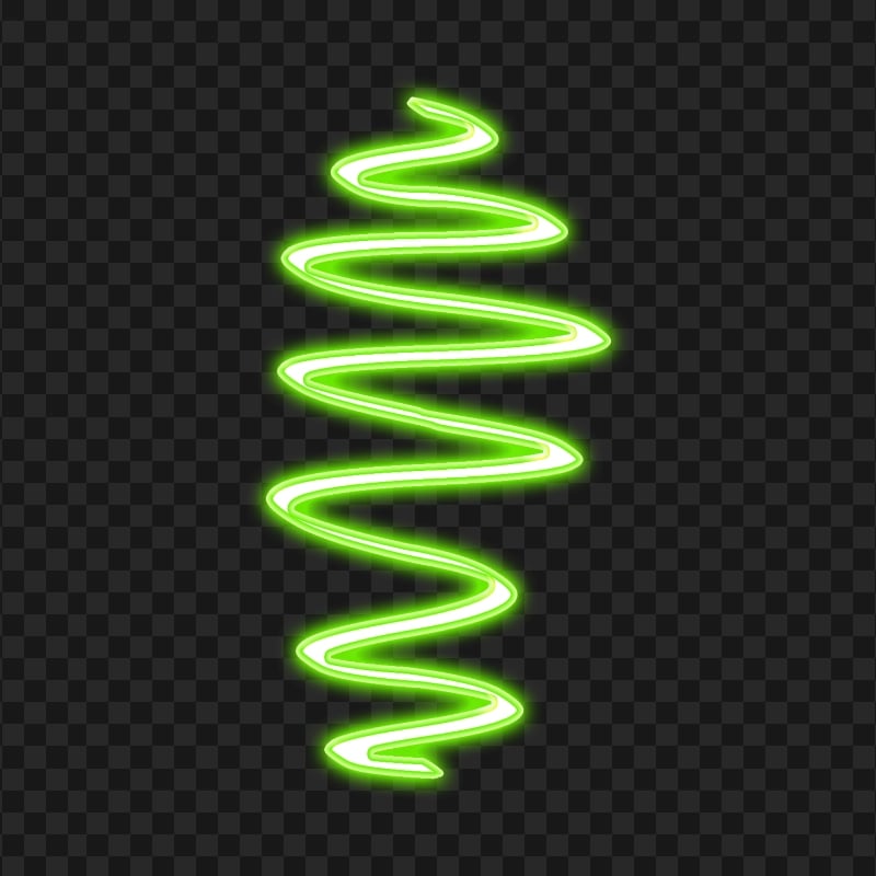 Transparent HD Neon Glowing Zigzag Green Line | Citypng