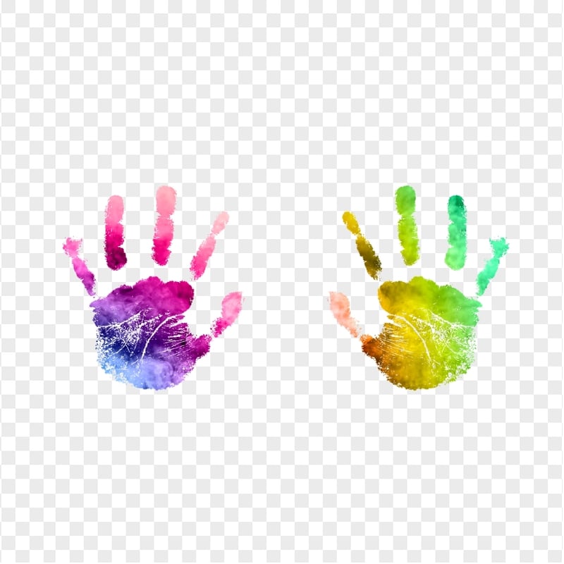 HD Colorful Two Handprint PNG | Citypng