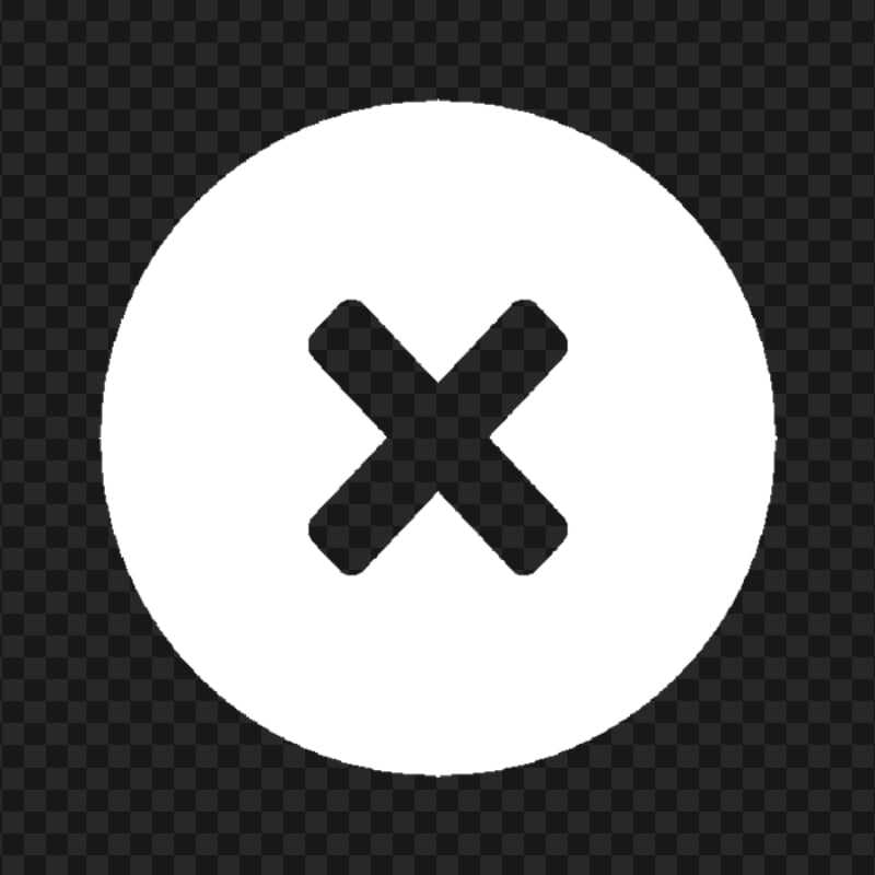PNG White Round Close X Icon | Citypng