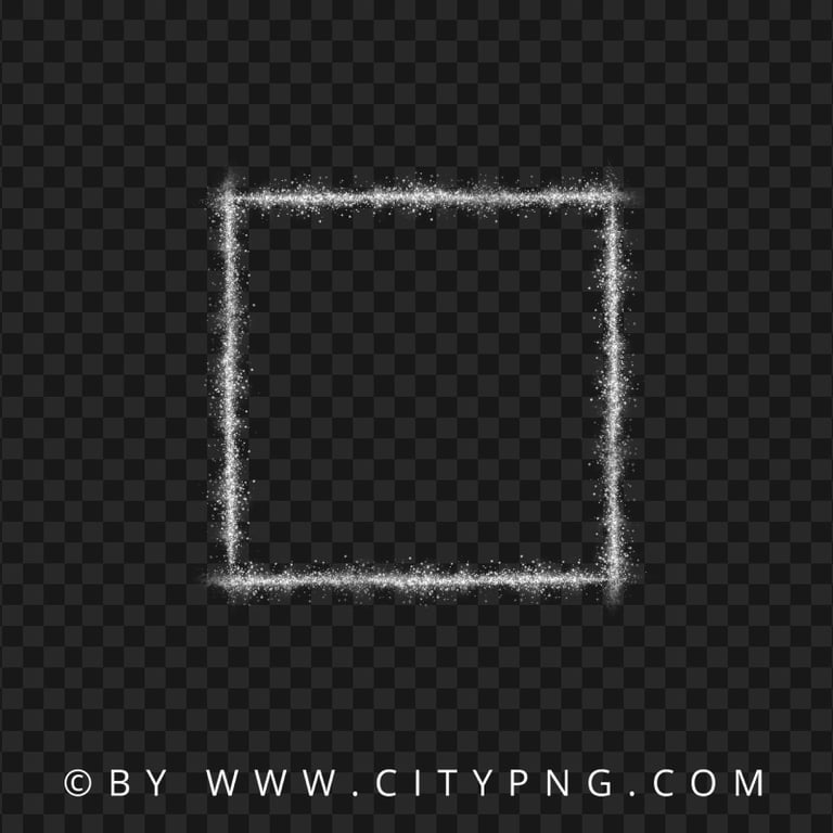 Square Sparkle White Frame Border Glitter Effect PNG | Citypng