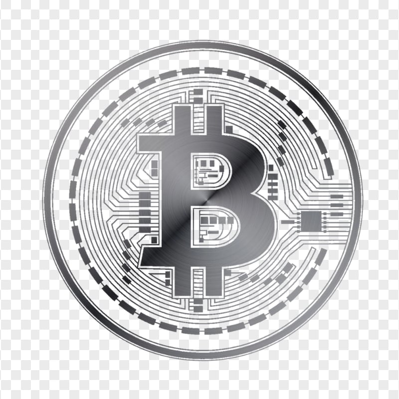 HD Silver Gray Bitcoin Crypto Blockchain Coin Icon PNG | Citypng