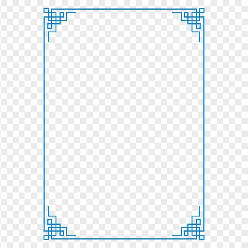 Vertical Chinese Blue Frame HD Transparent PNG | Citypng