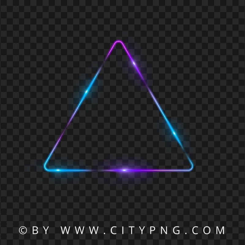 Glowing Purple Triangle Neon Light FREE PNG | Citypng