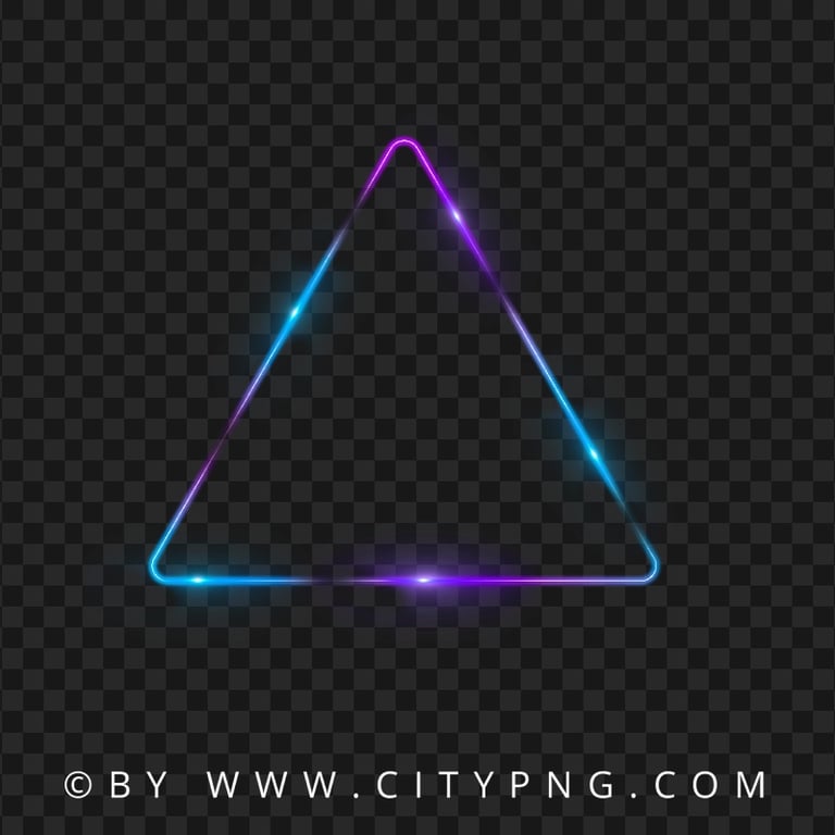 HD White Glowing Triangle Neon PNG | Citypng