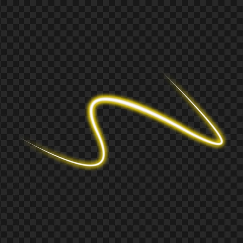 Yellow Glowing Neon Wavy Line | Citypng