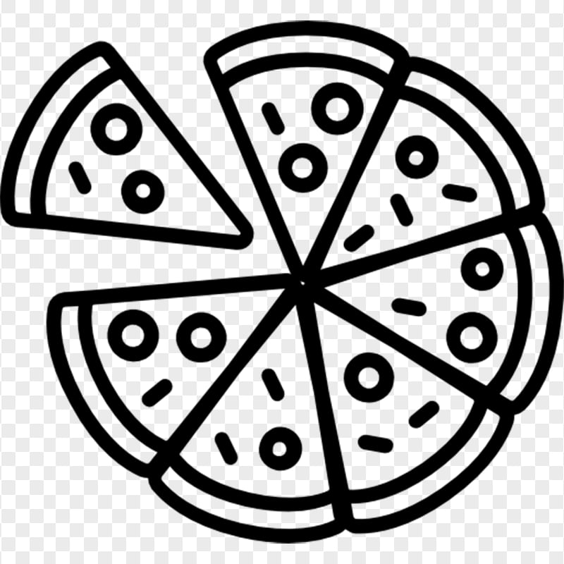 Black Icon of Pizza Food Transparent Background | Citypng