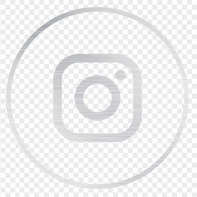 HD Silver Metal Brushed Outline Round Instagram Logo Icon PNG | Citypng