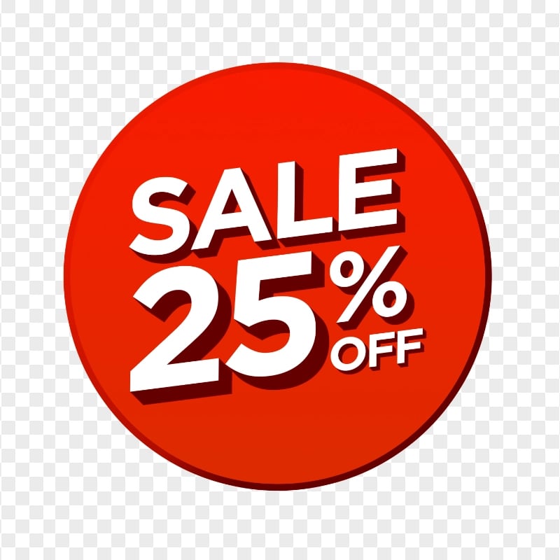 HD 25% Percent Off Sale Red Badge Discount PNG | Citypng