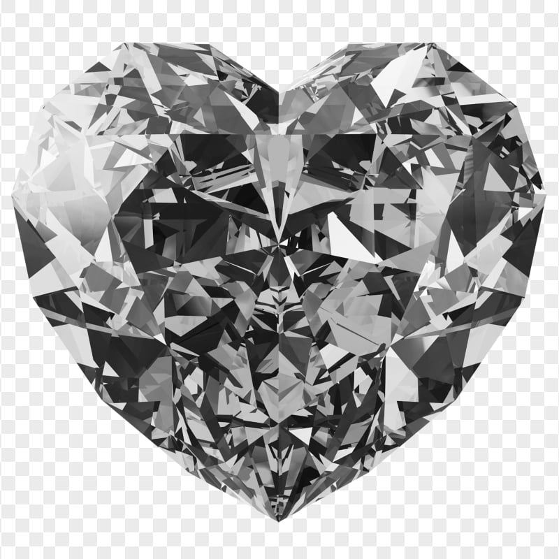 HD Silver Diamond Crystal Heart Love Valentine Day PNG | Citypng