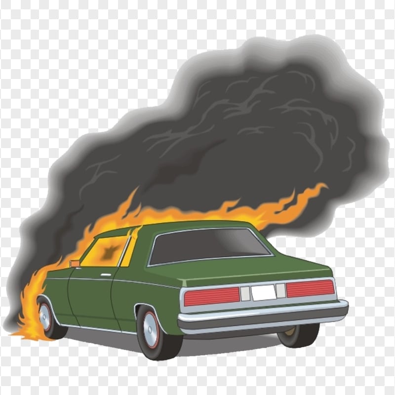 Cartoon Clipart Car On Fire PNG | Citypng
