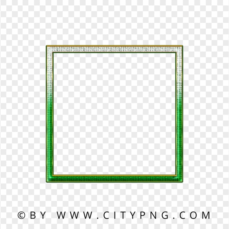 Green Gradient Outline Square Frame PNG | Citypng