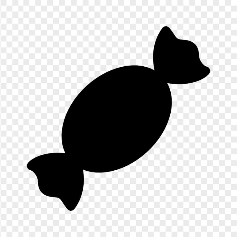 Black Wrapped Candy Silhouette Icon PNG | Citypng