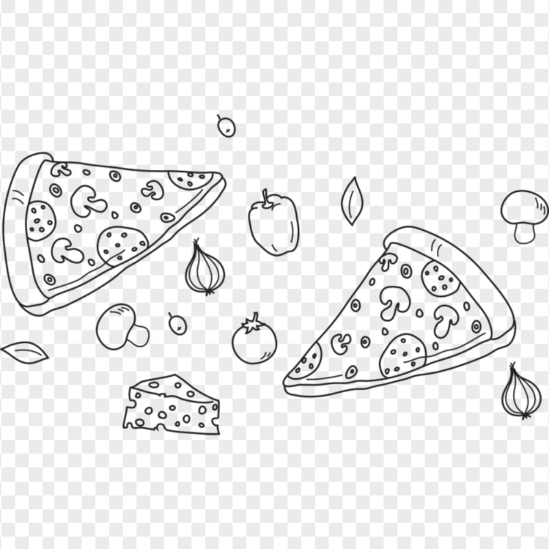 Hand Drawn Pizza Slices with Cheese HD Transparent PNG | Citypng