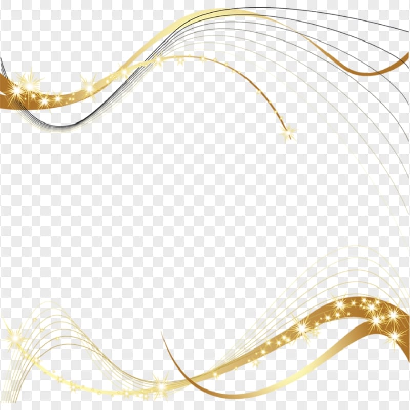 Gold Ribbon Curved Lines Abstract Bright Clipart | Citypng