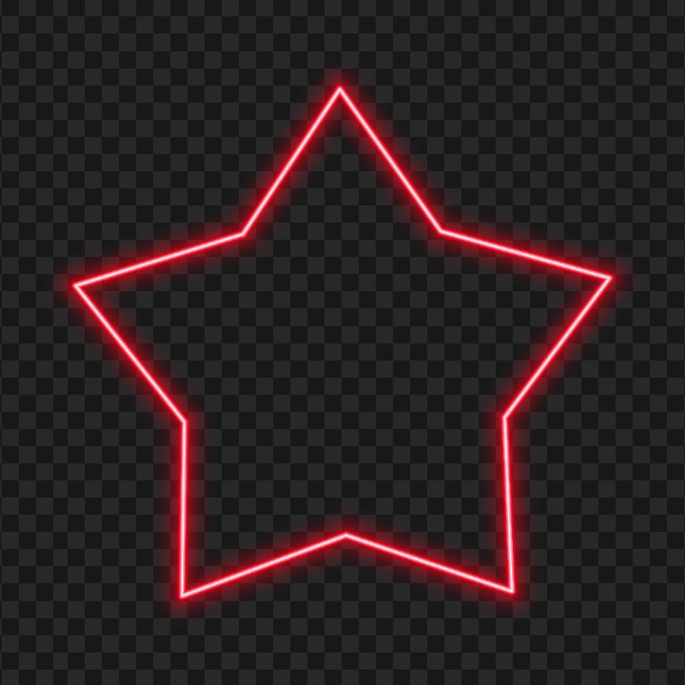 HD Red Glowing Neon Star Transparent Background | Citypng
