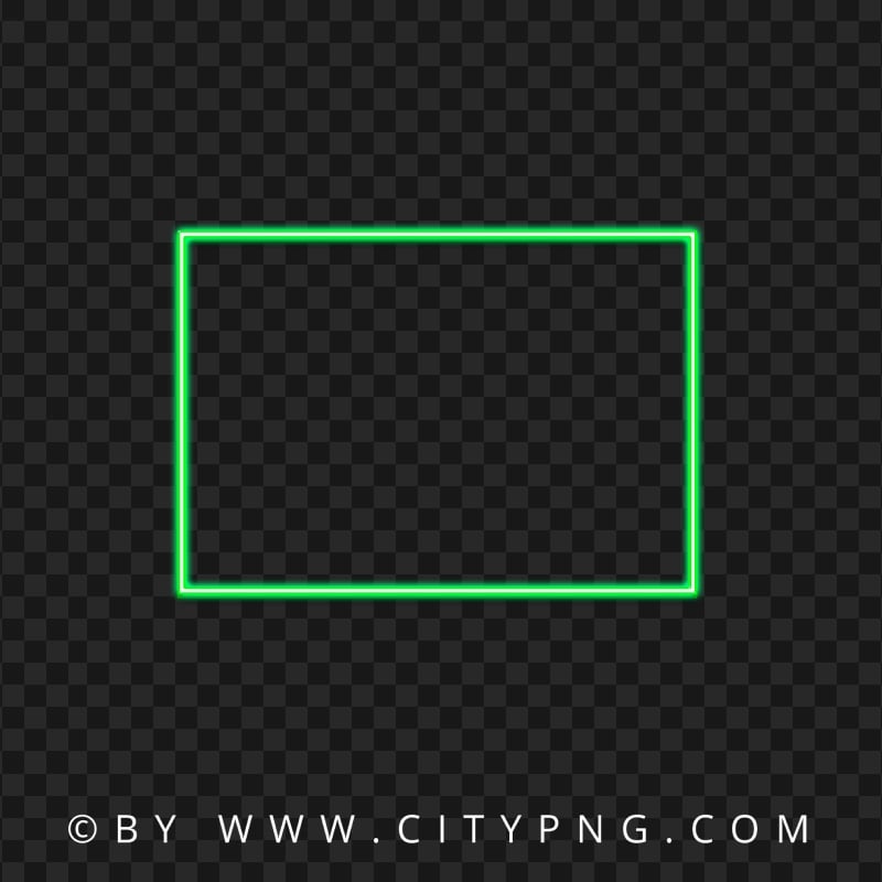 HD Rectangle Neon Green Frame Transparent Background | Citypng