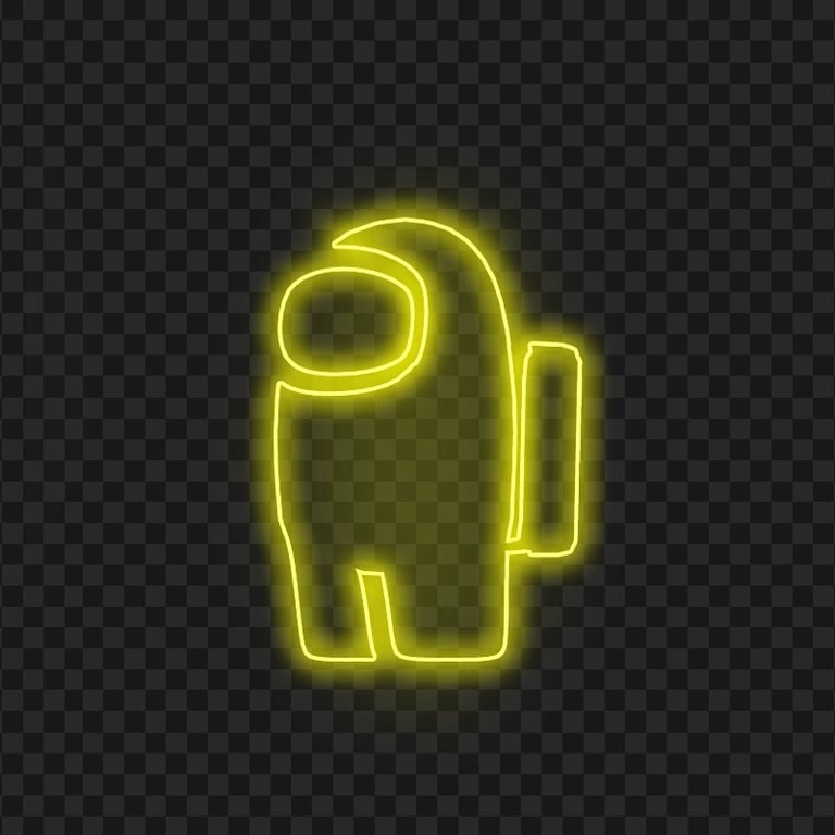 HD Neon Among Us Yellow Character PNG | Citypng