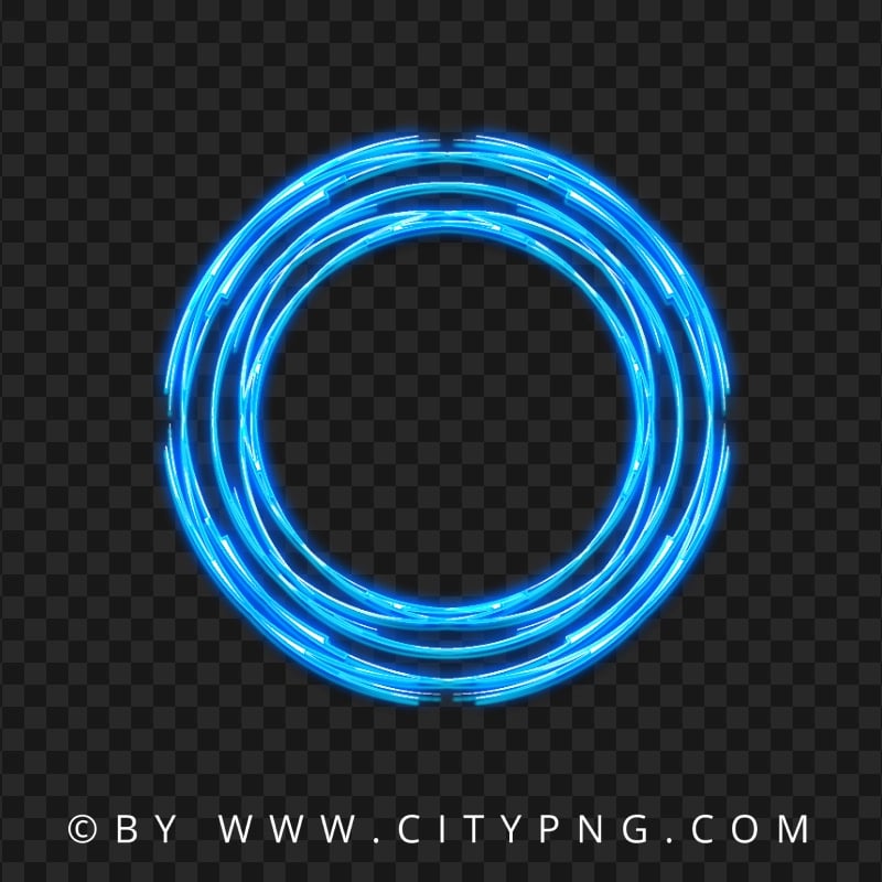 Blue Glowing Neon Lines Circle FREE PNG | Citypng