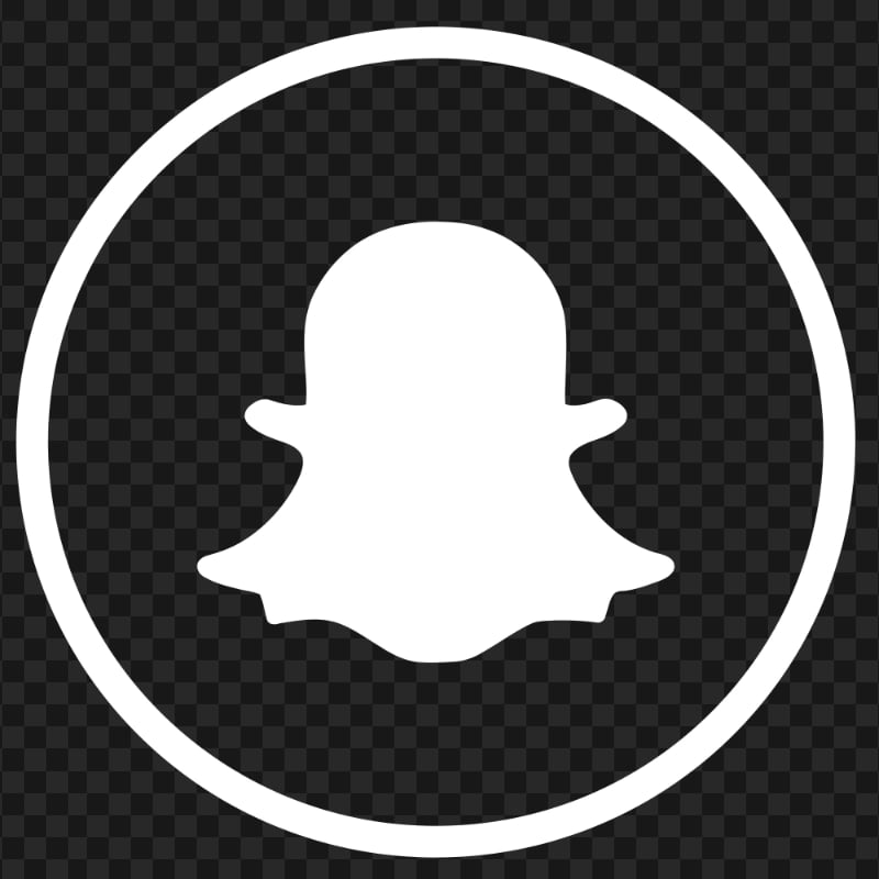 Round Outline Snapchat Logo Icon Ghost White PNG | Citypng