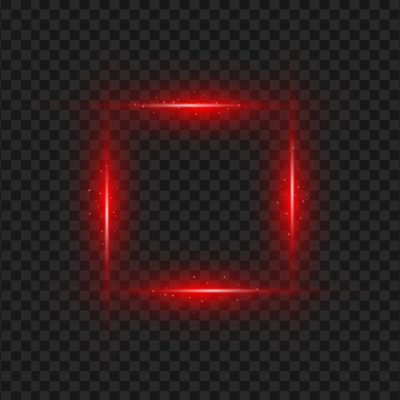 Red Glowing Light Effect Square Frame PNG Image | Citypng