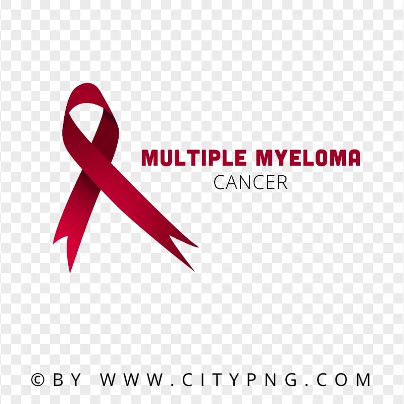 Multiple Myeloma Cancer Burgundy Ribbon Logo Sign PNG | Citypng