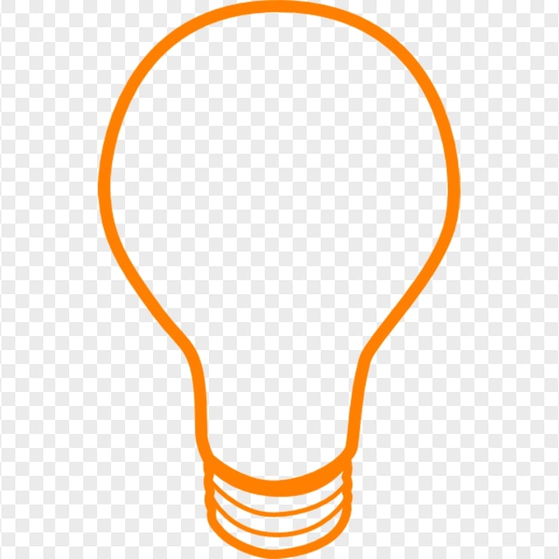 Orange Outline Light Bulb Icon PNG | Citypng