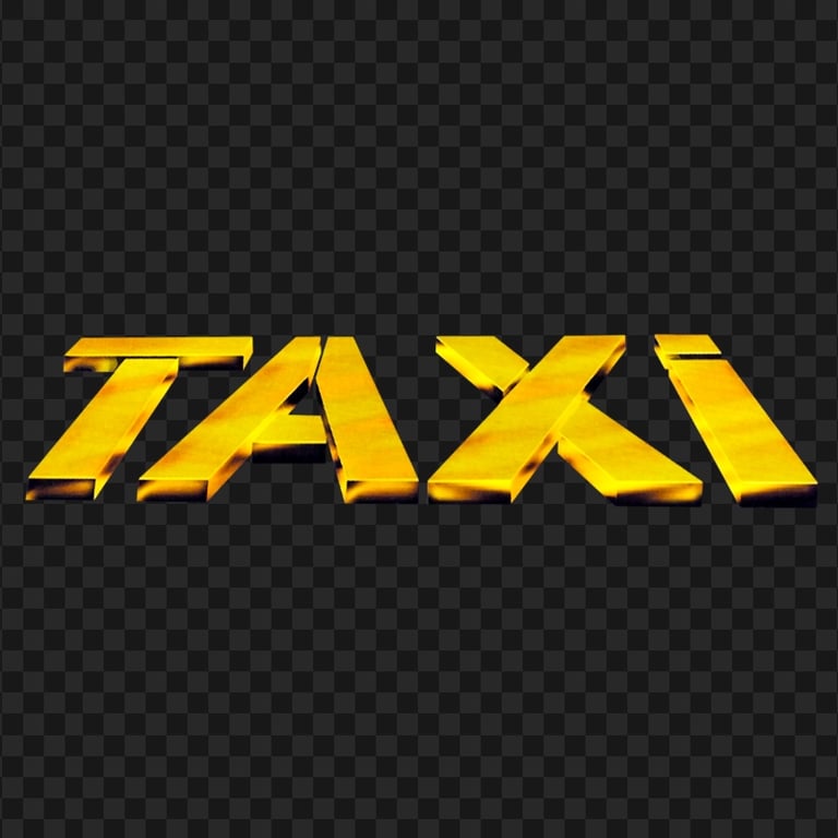 Yellow 3D Taxi Word Art HD PNG | Citypng