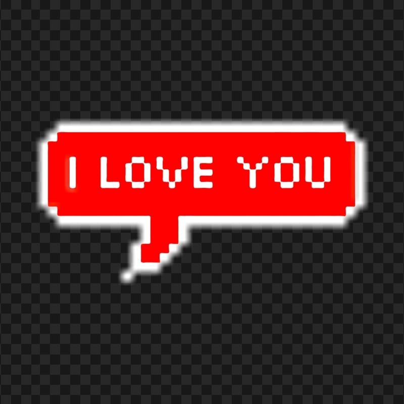 HD Red I Love You Bubble Text Message PNG | Citypng