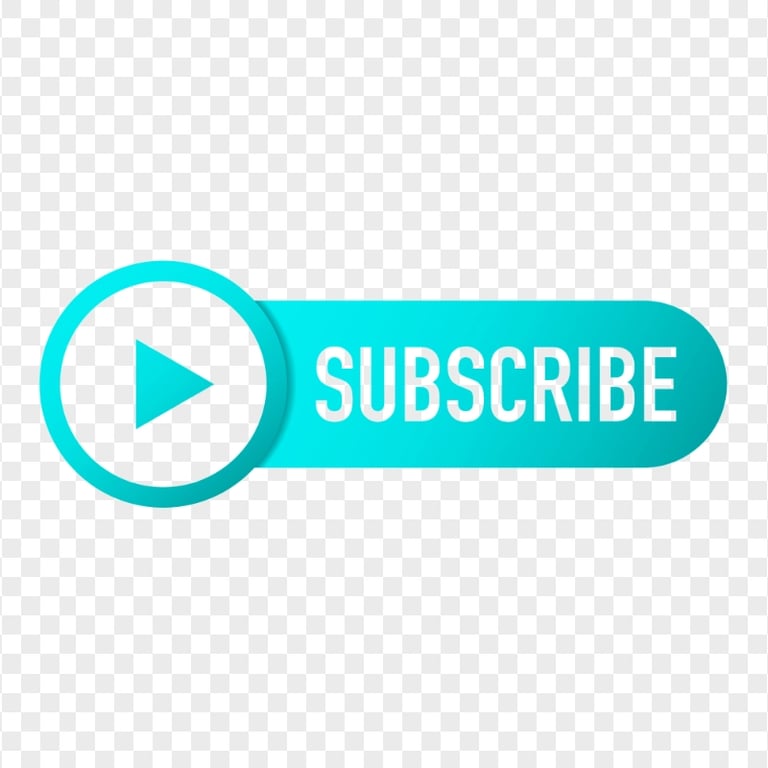 HD Youtube Light Blue Neon Subscribe Button Logo PNG | Citypng