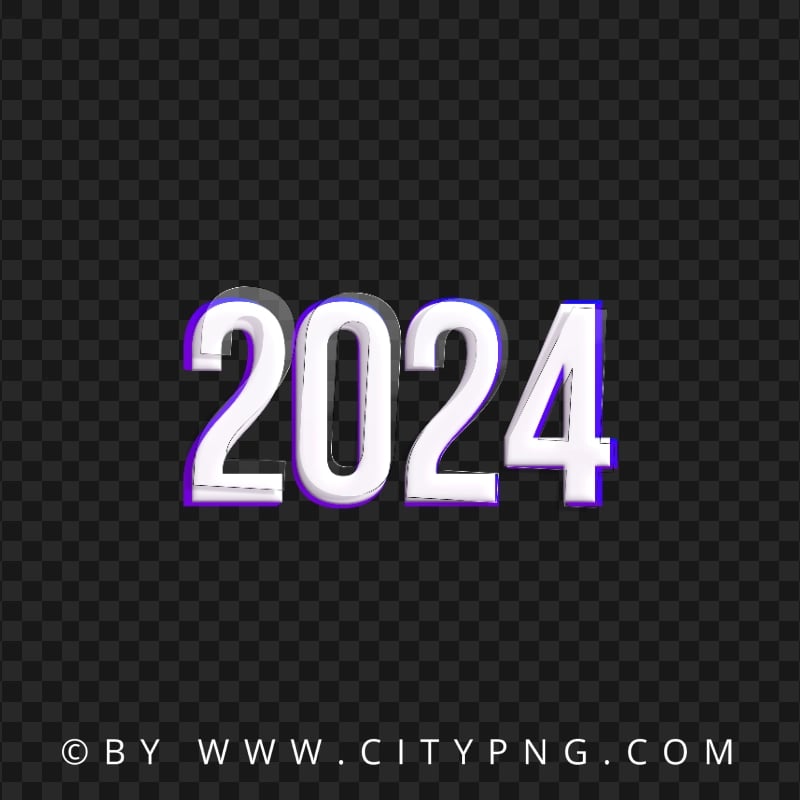 Purple And White 2024 Text Numbers PNG | Citypng