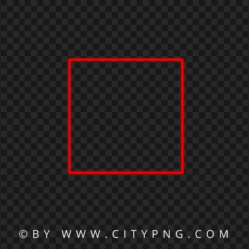 HD Red Neon Light Square Frame Transparent PNG | Citypng