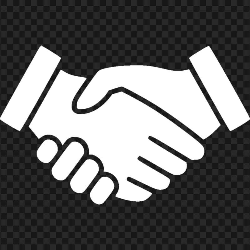 HD Handshake White Icon Symbol Transparent Background | Citypng