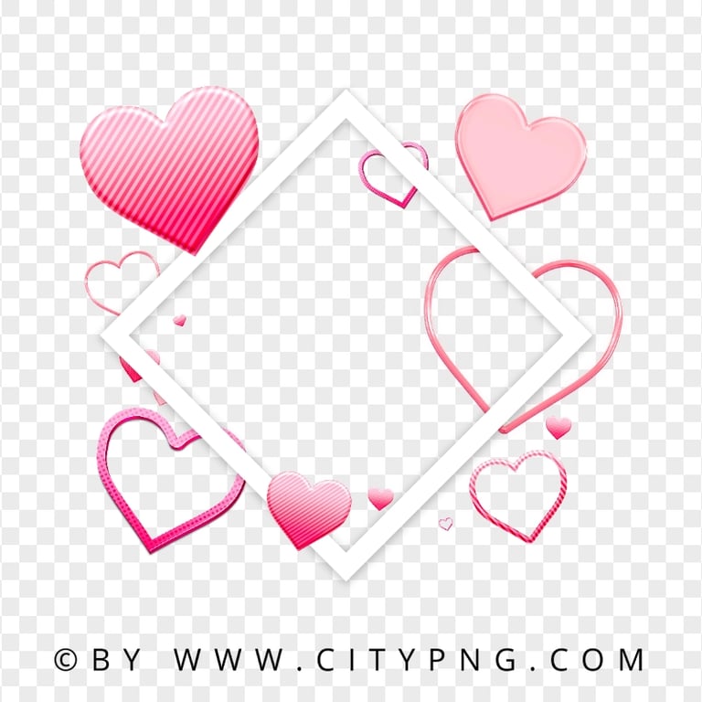 Valentine Love Half Floral Heart Frame PNG | Citypng