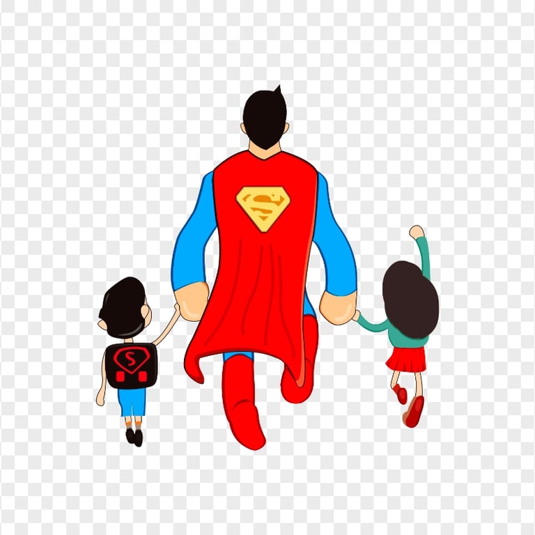 HD Superman Super Dad Clipart Cartoon Character PNG | Citypng