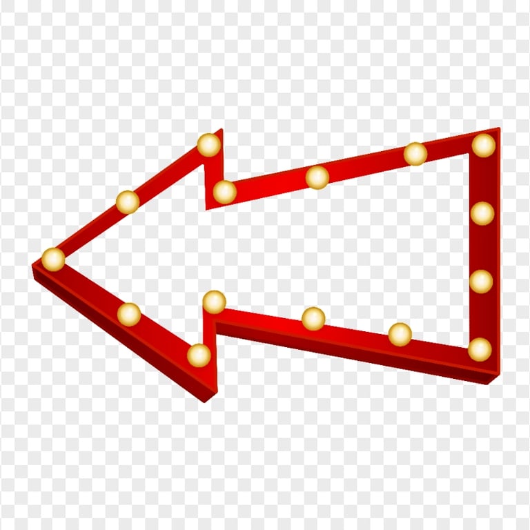 HD Red Arrow With Light Bulbs Point To Right PNG | Citypng