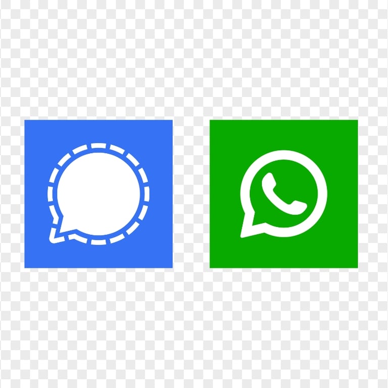 HD Signal Messenger Vs Whatsapp Square Icons PNG | Citypng