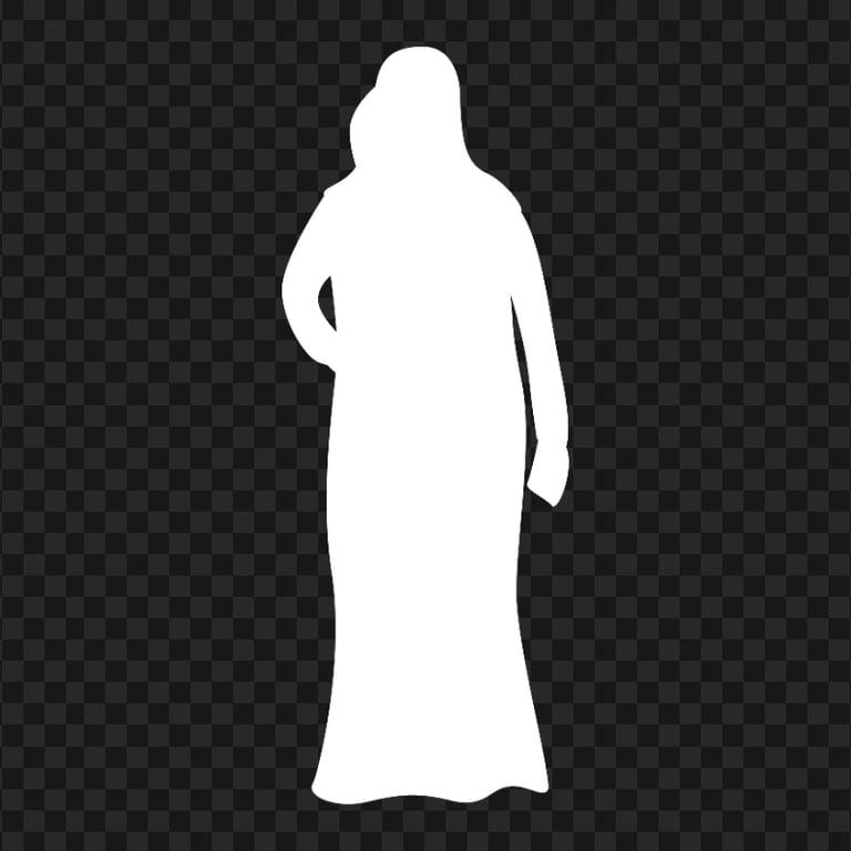 HD Muslim Arabic Woman White Silhouette PNG | Citypng