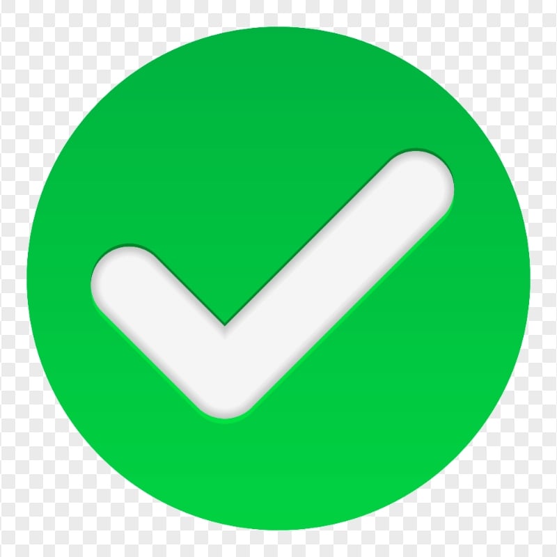 HD Green Round Tick Check Mark Vector Icon PNG | Citypng