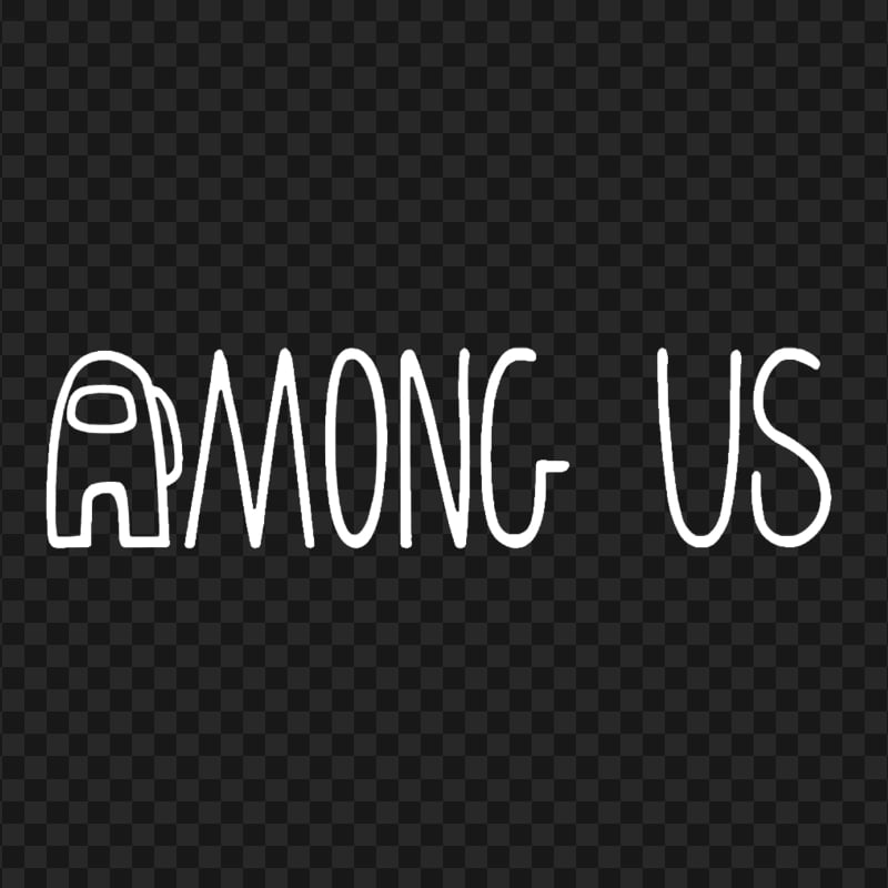 HD White Among Us Outline Word Text Logo PNG | Citypng
